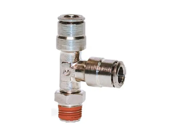 **Nickel Plated** 1/4" Hose 1/4" NPT Run T Swivel DOT Approved Fitting ...